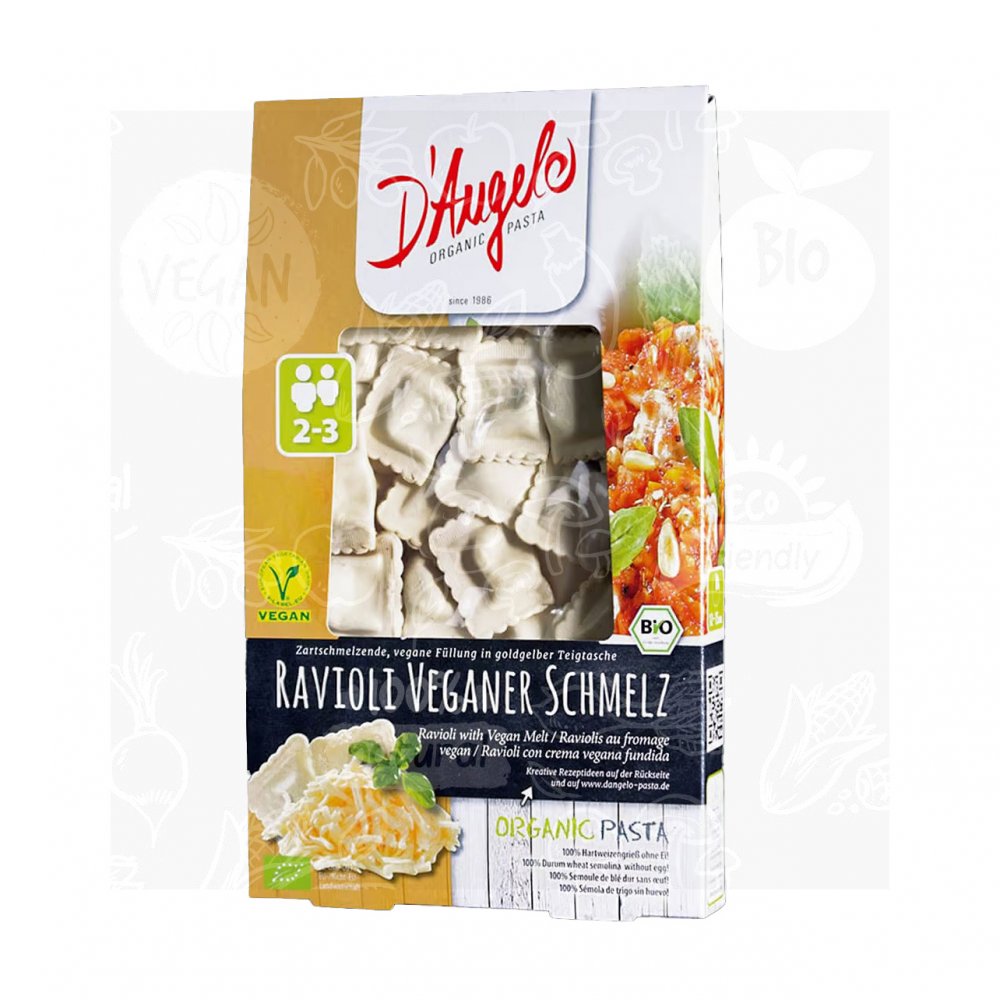Ravioli s veganskou alternativou sýru Bio 250 g D'Angelo | veganstore ...